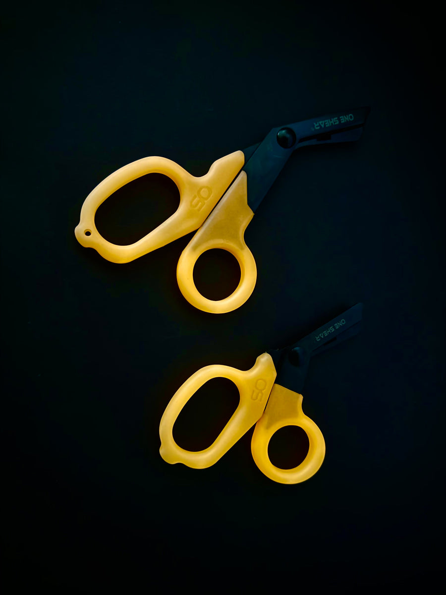 MINI Compact Medical Tactical Trauma Shears Phantom Orange Glow Cleara ...